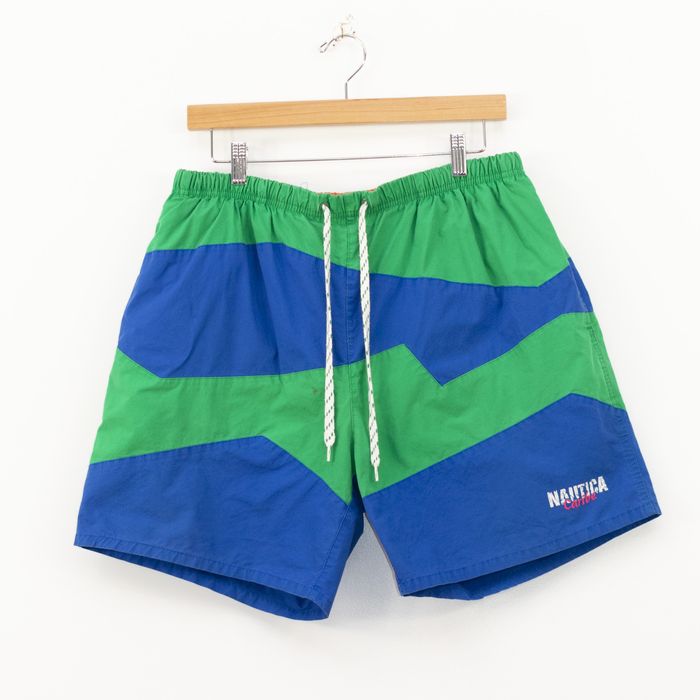 Vintage Vintage 90s Nautica Caribe Color Block Swim Trunks | Grailed