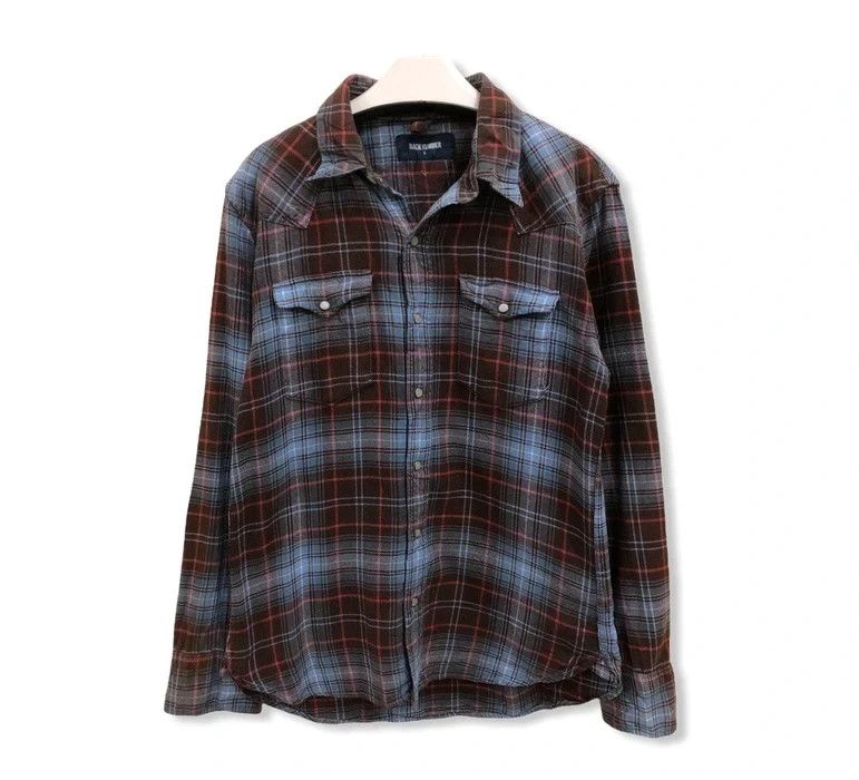 Flannel × Japanese Brand × Streetwear Japanese Brand Back Number Plaid ...