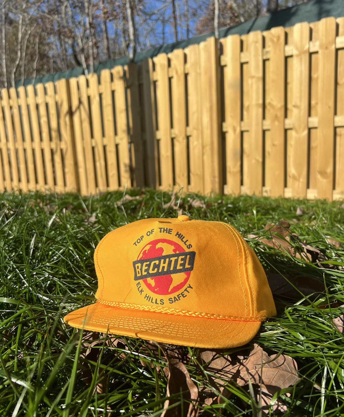 Vintage 90s Bechtel Yellow Rope Trucker Hat | Grailed