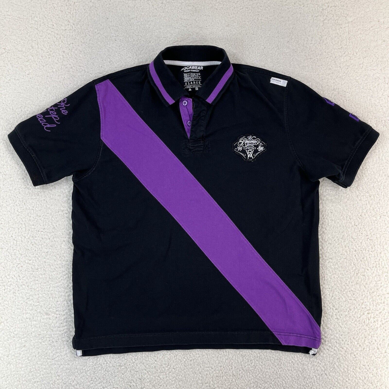 Rocawear Rocawear Polo Shirt Mens Extra Large Black Short Sleeve Hip ...