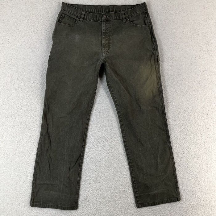 Dickies Dickies Pants Mens 36 36x32 Green Carpenter Utility Stretch Canvas Adult | Grailed