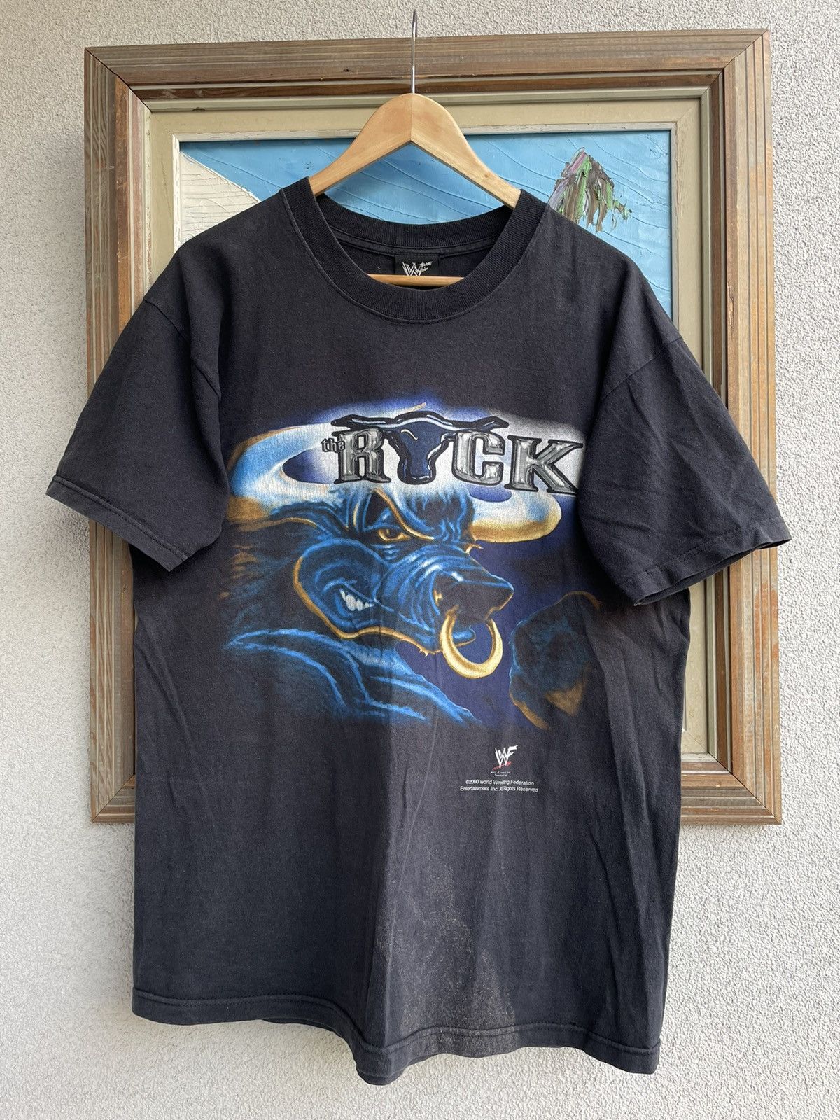 Rare × Vintage × Wwe WWE Wrestling The Rock Vintage Tee WF Bull Rare ...