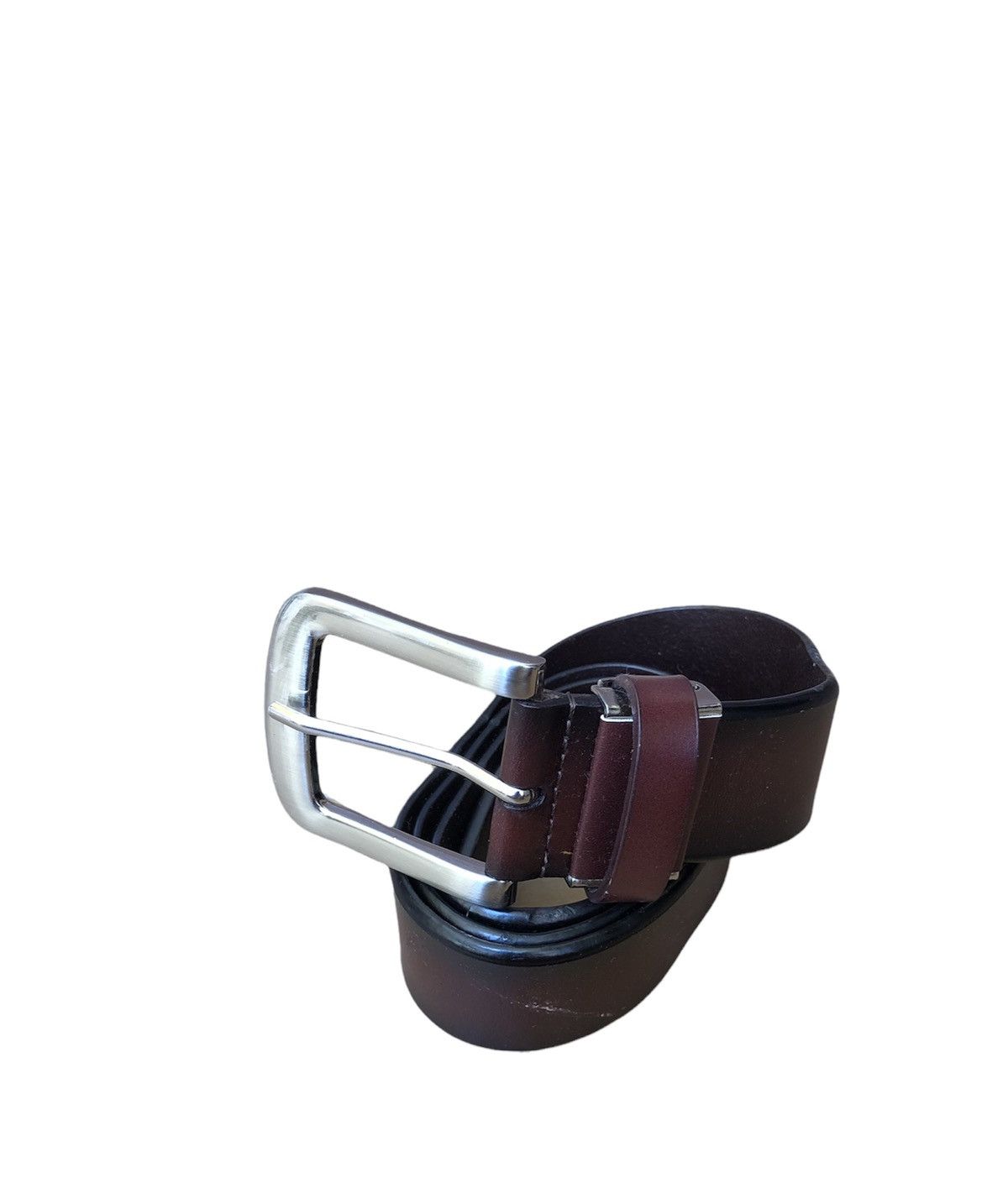 Leather × Streetwear Vintage Marroon Leather Buckle Belts | Grailed