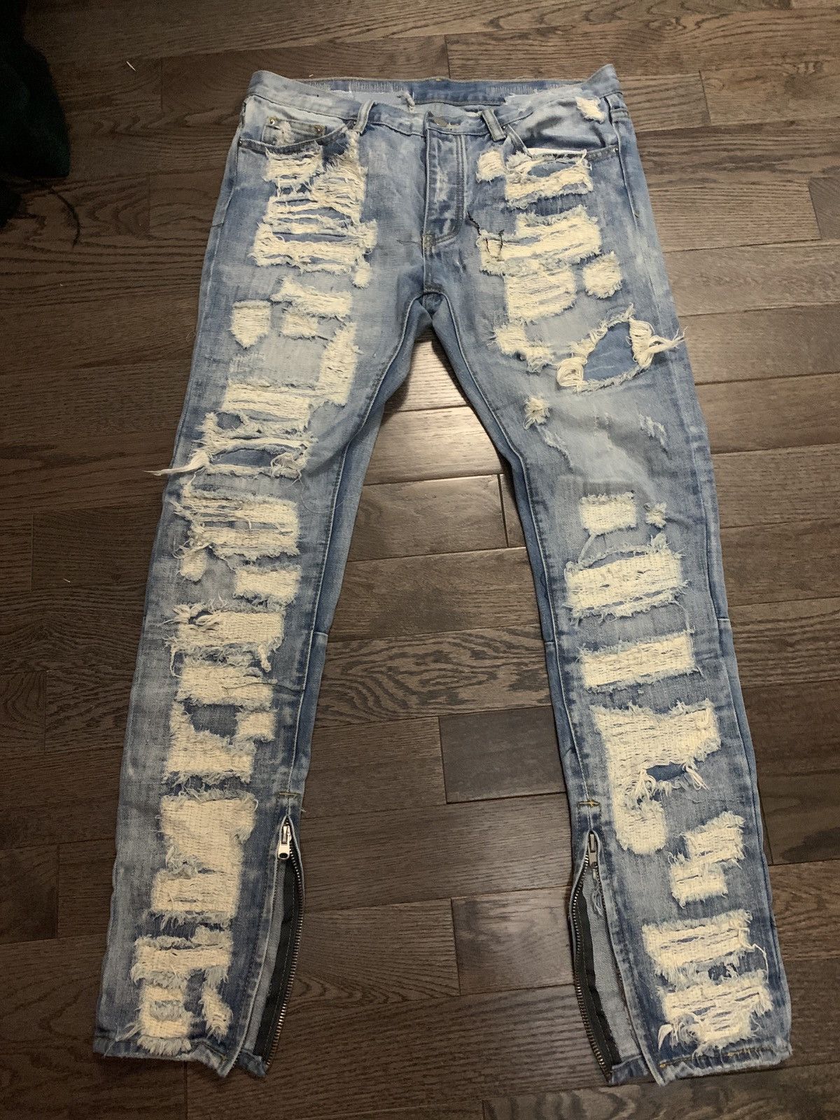 MNML Denim Thrashed Jeans | Grailed