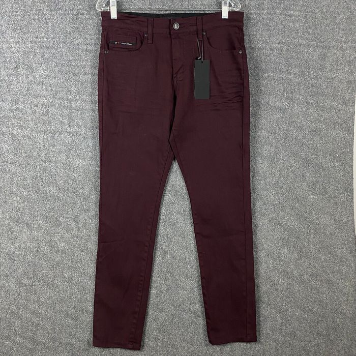 Vintage Fried Denim Jeans 32x32 Slim NWT Dark Red Men's Stretch Cotton ...