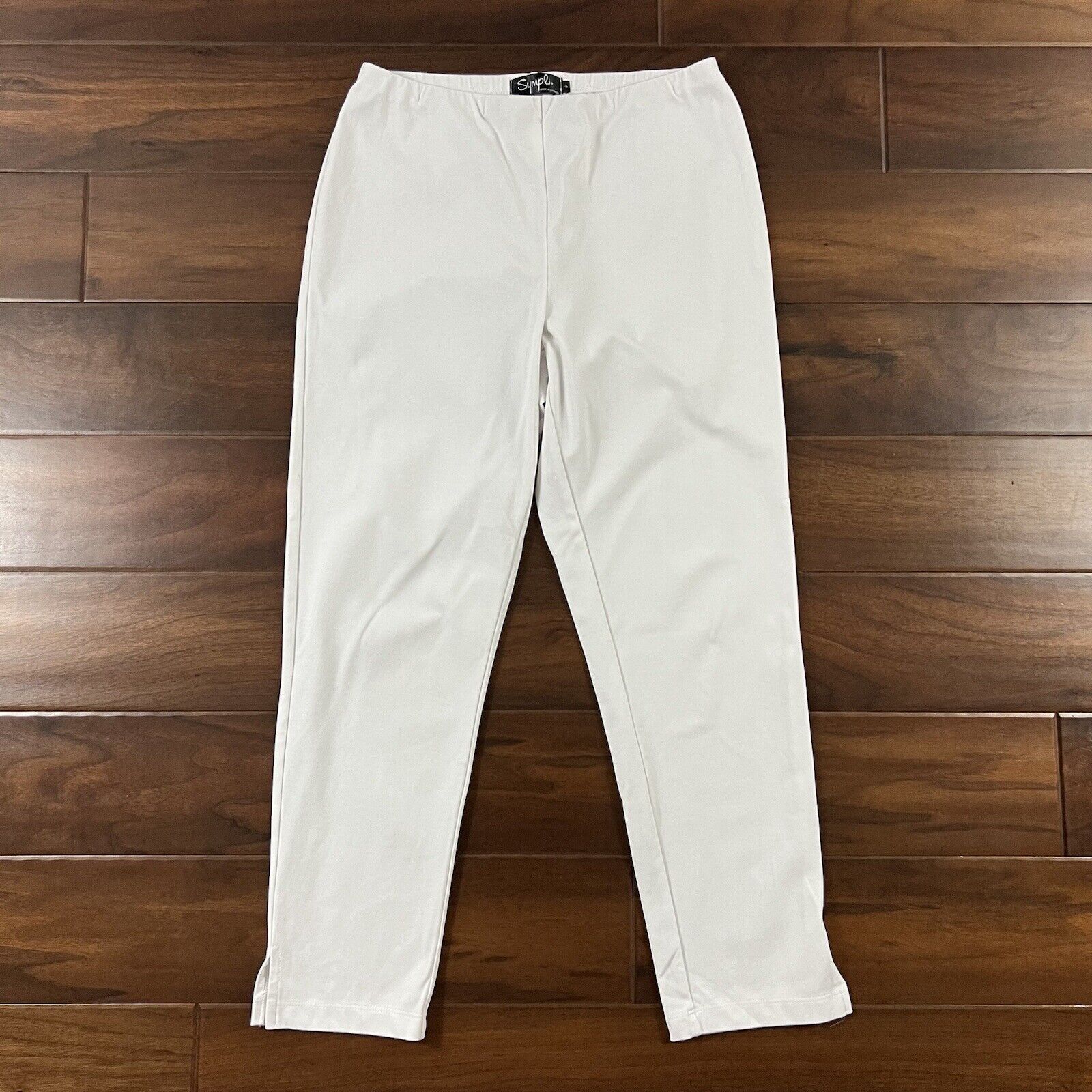 Vintage Sympli Women's Size 6 White Lux Ponte Narrow Crop Pull On Pants ...