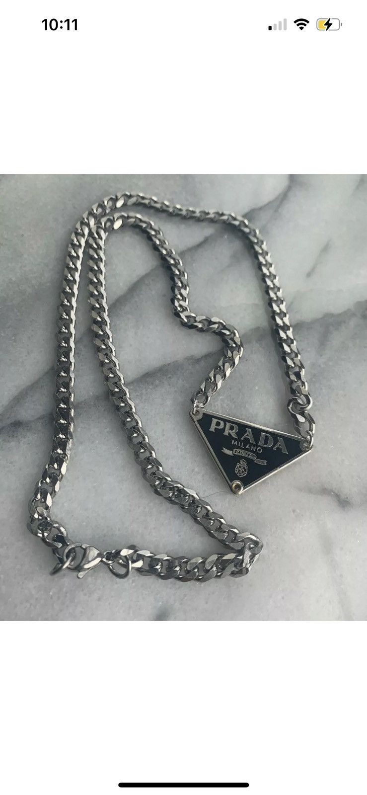Vintage Custom Prada logo necklace | Grailed