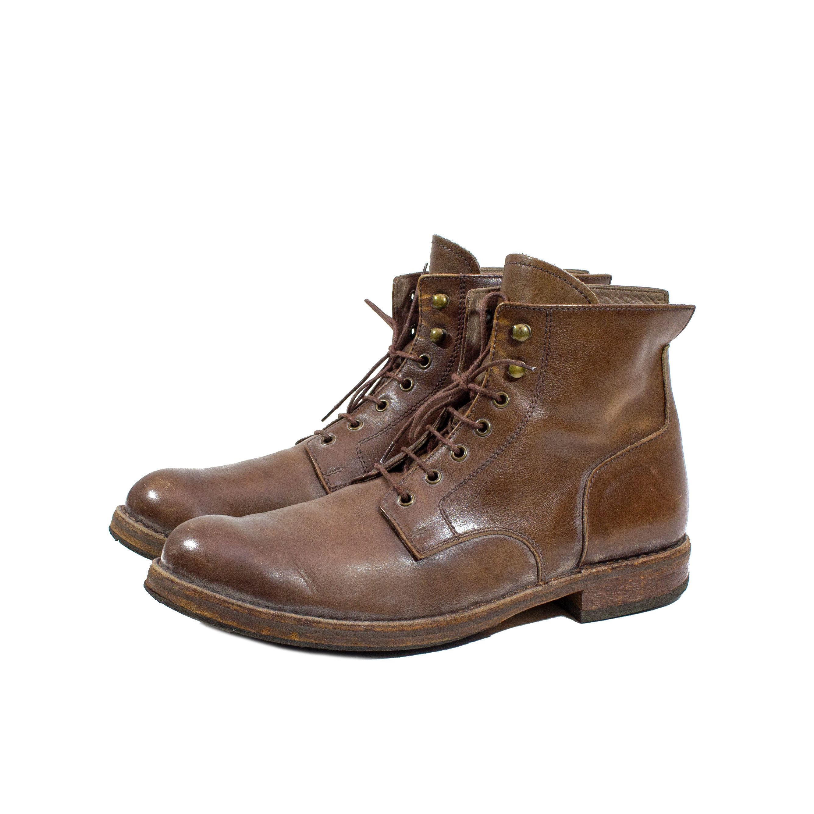 MoMA 490$ MOMA Distressed Leather Lace-Up Boot In Brown alt Guidi | Grailed