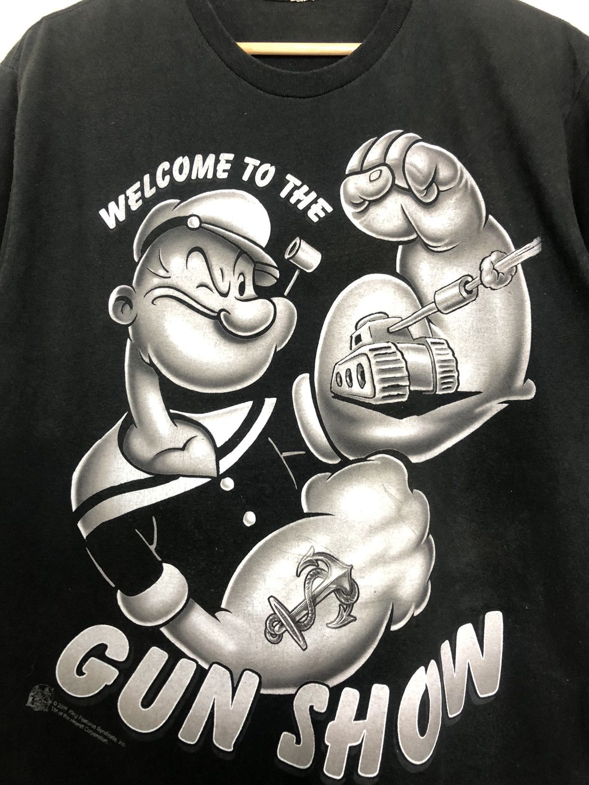 Archival Clothing Y2K POPEYE WELCOME TO THE GUN SHOW WITH BIG FACE LOGO ...
