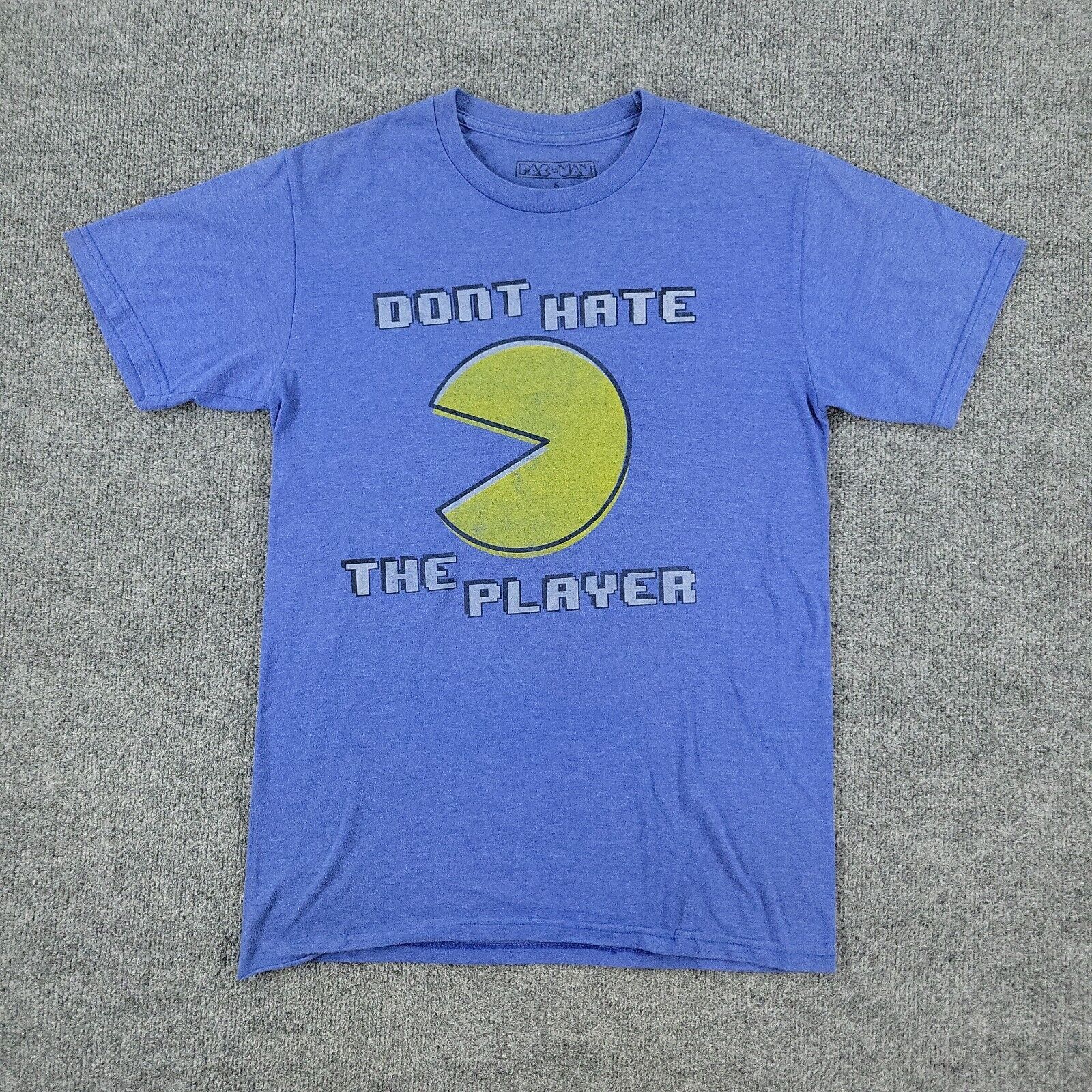 Vintage Pac-Man Shirt Men's Small Blue Video Game Graphic Tee Short ...