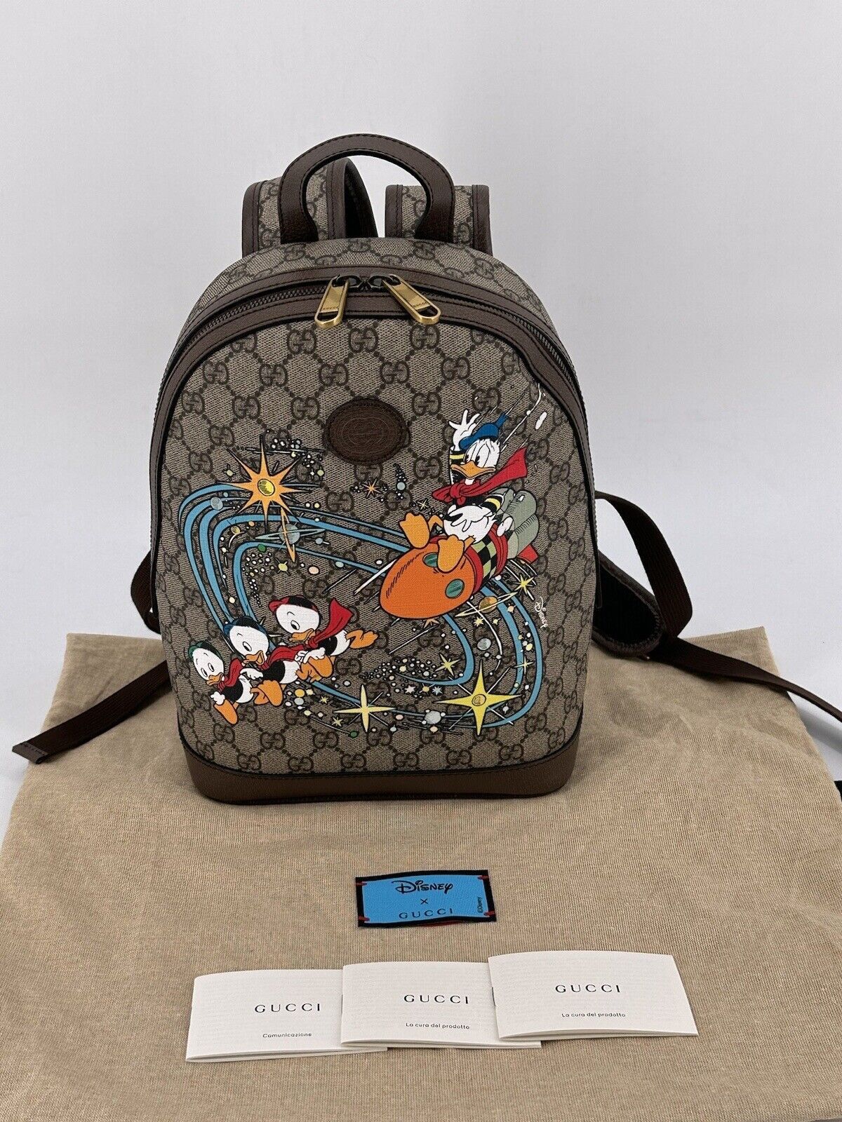 Gucci NEW GUCCI X DISNEY DONALD DUCK GG SUPREME BACKPACK | Grailed