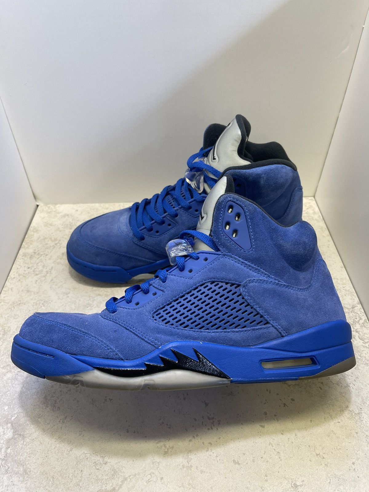 Jordan Brand × Nike Nike Air Jordan 5 Retro V Blue Suede Black Royal ...