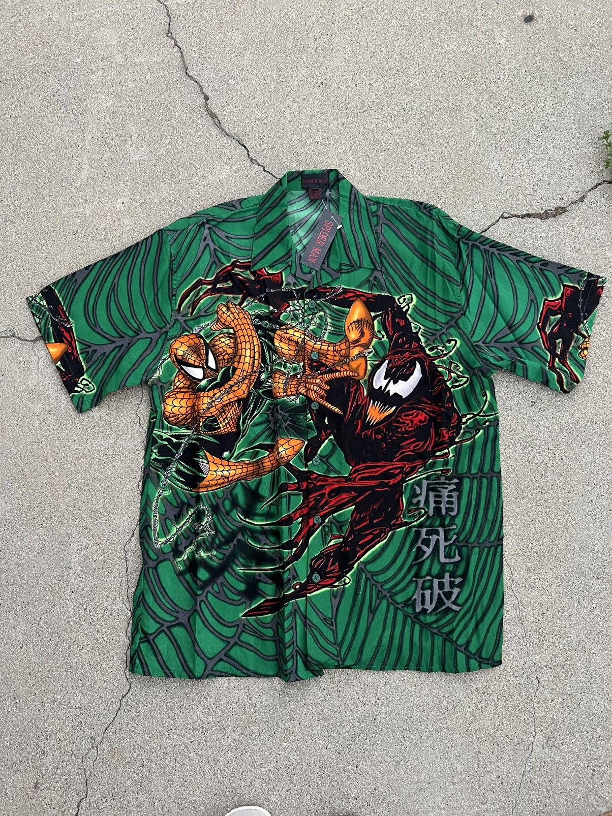 Vintage Vintage 90s Spider man all over print button up | Grailed