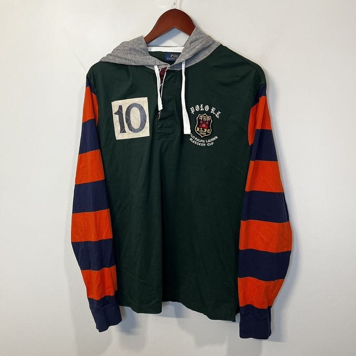 Polo Ralph Lauren VTG 90s Polo Ralph Lauren Bleecker Hoodie Color Block Rugby | Grailed
