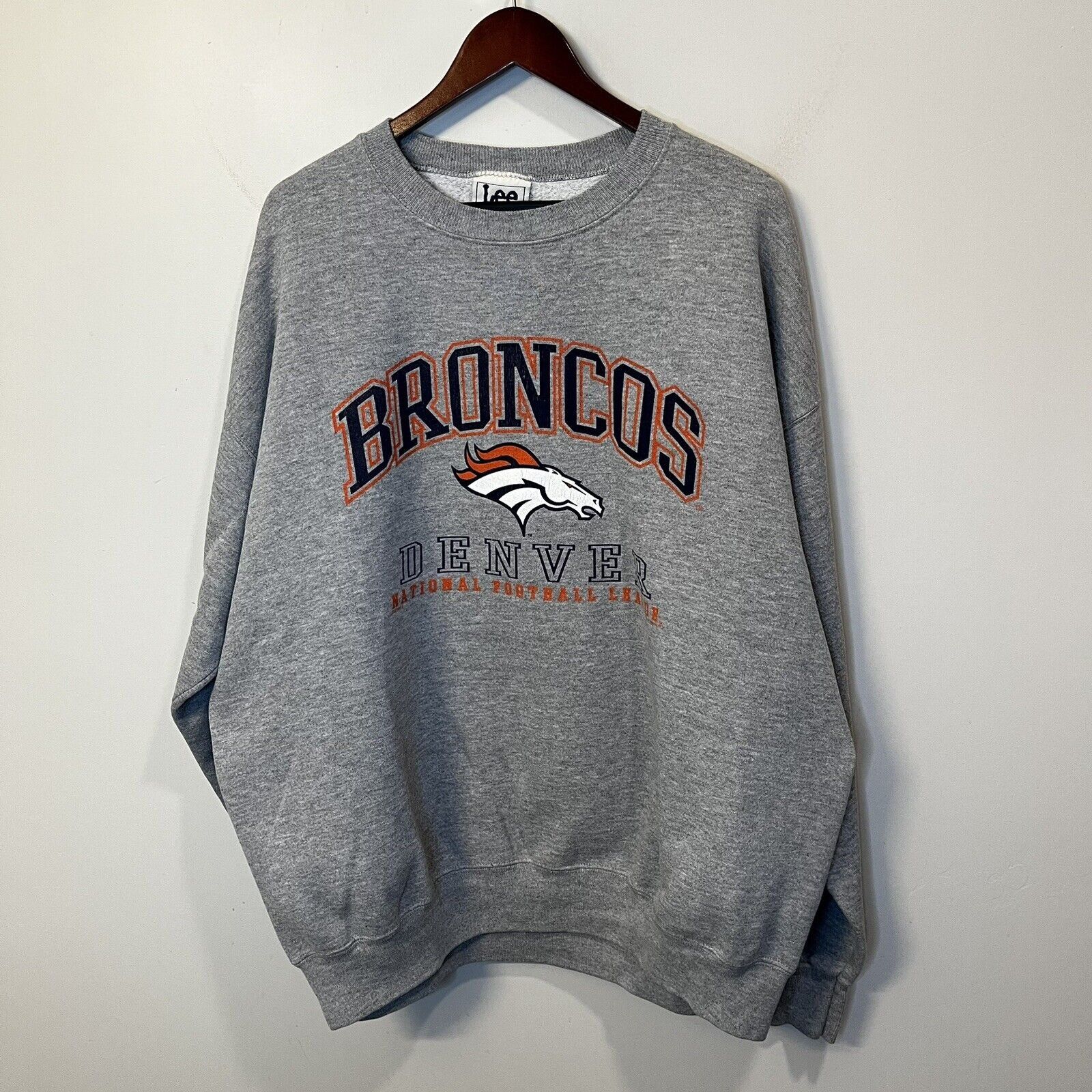 NFL × Vintage VTG NFL Denver Broncos 2XL Football Crewneck Sweater ...