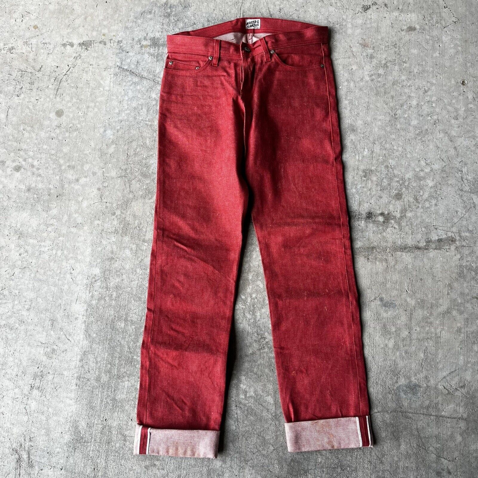 Naked And Famous × Vintage Naked And Famous Weird Guy Button Fly Stretch Selvedge Denim Grailed