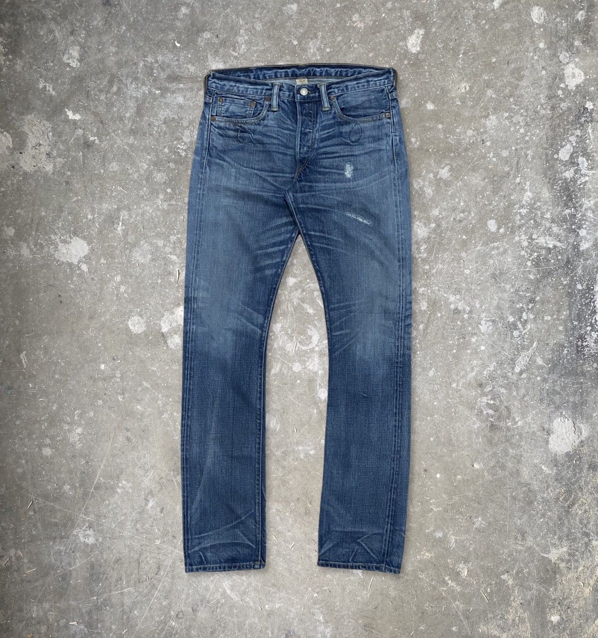 RRL Ralph Lauren × Ralph Lauren Double Ralph Lauren RRL Selvedge Ranch Fit Faded Denim Pants ...