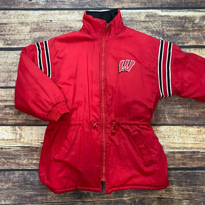 Vintage Wisconsin Badgers Reversible Puffer Jacket Pro Player Coat ...