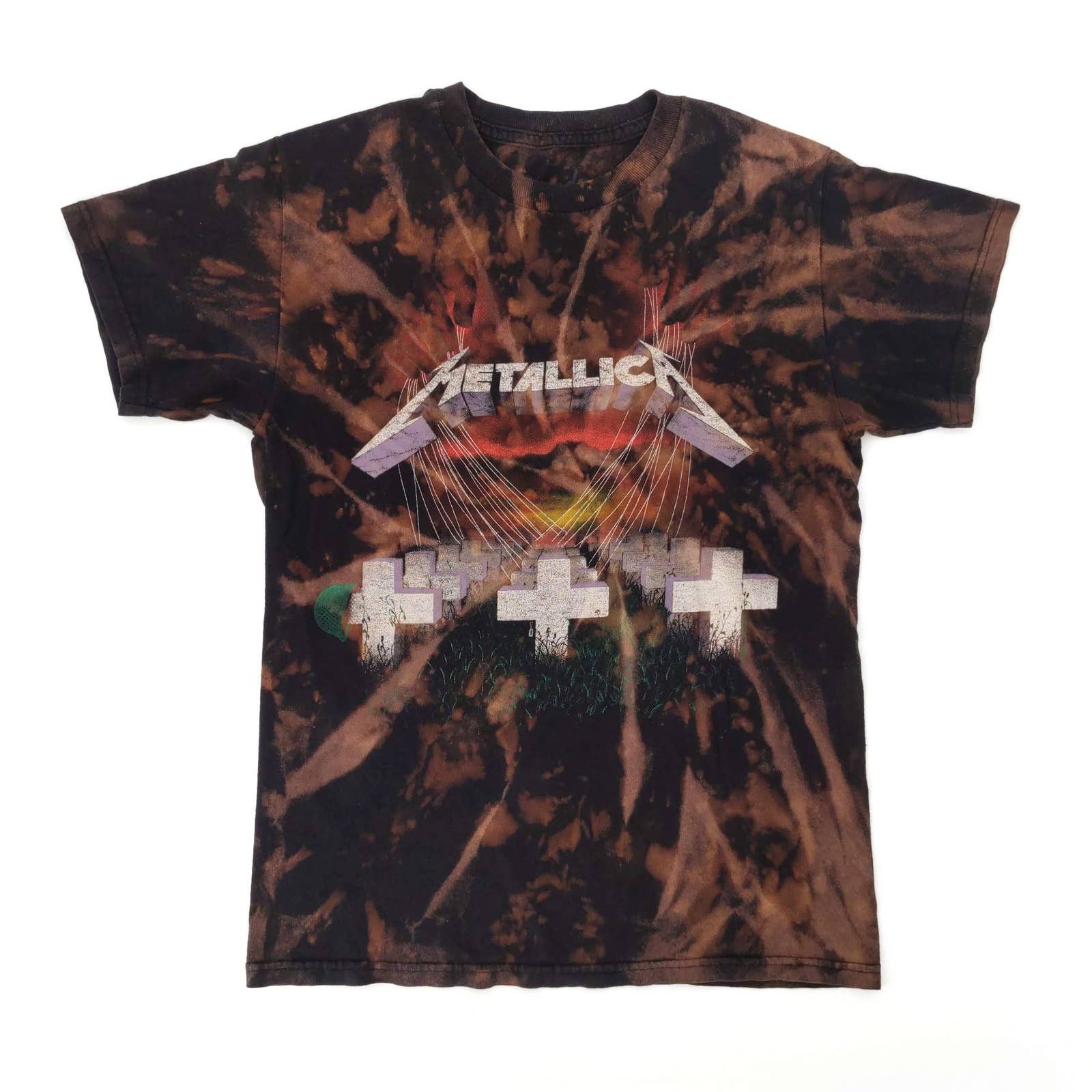 Band Tees × Metallica × Streetwear Metallica Custom Bleached Tie Dye ...