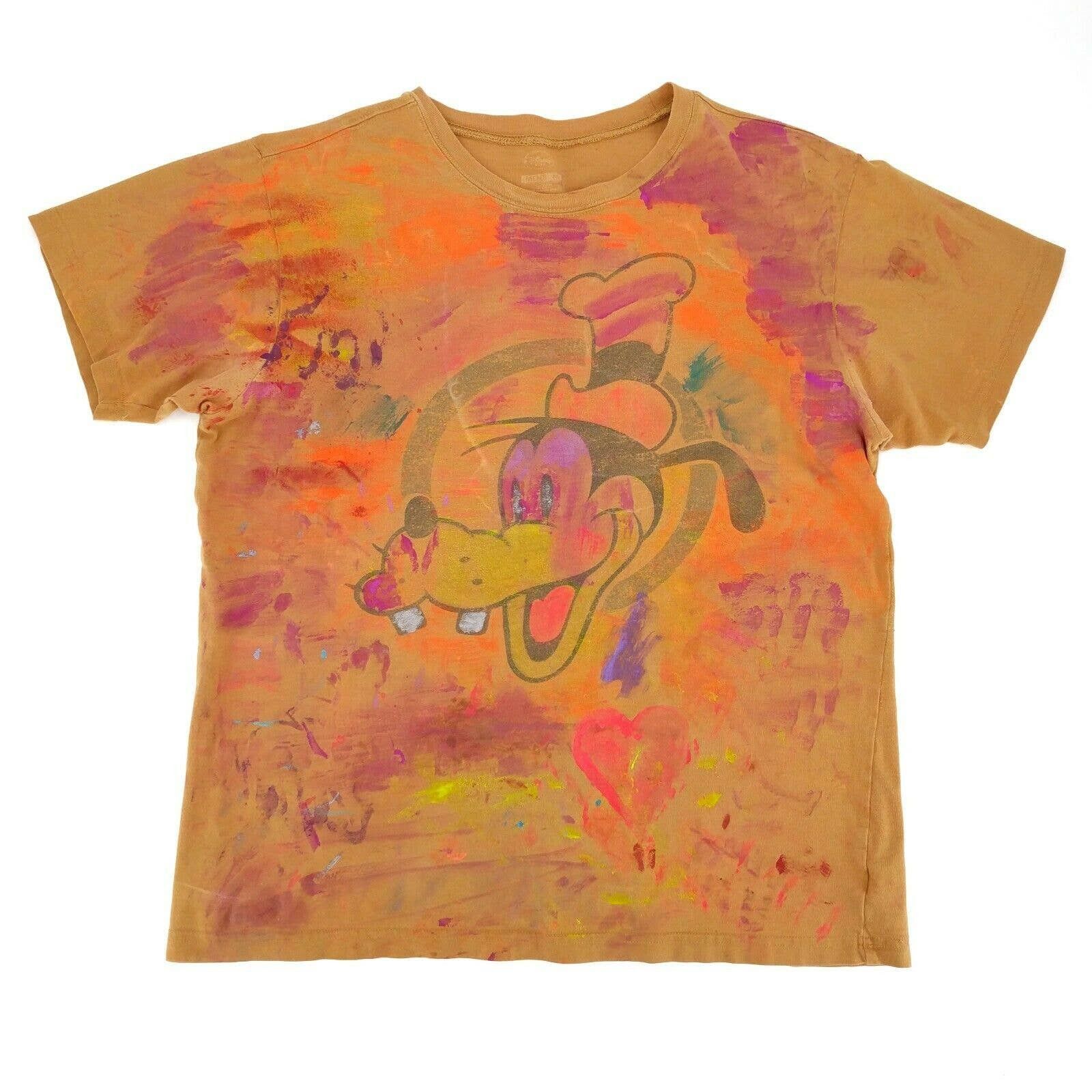 Disney Goofy Disney Custom Painted Blacklight Rave Party T-Shirt M ...