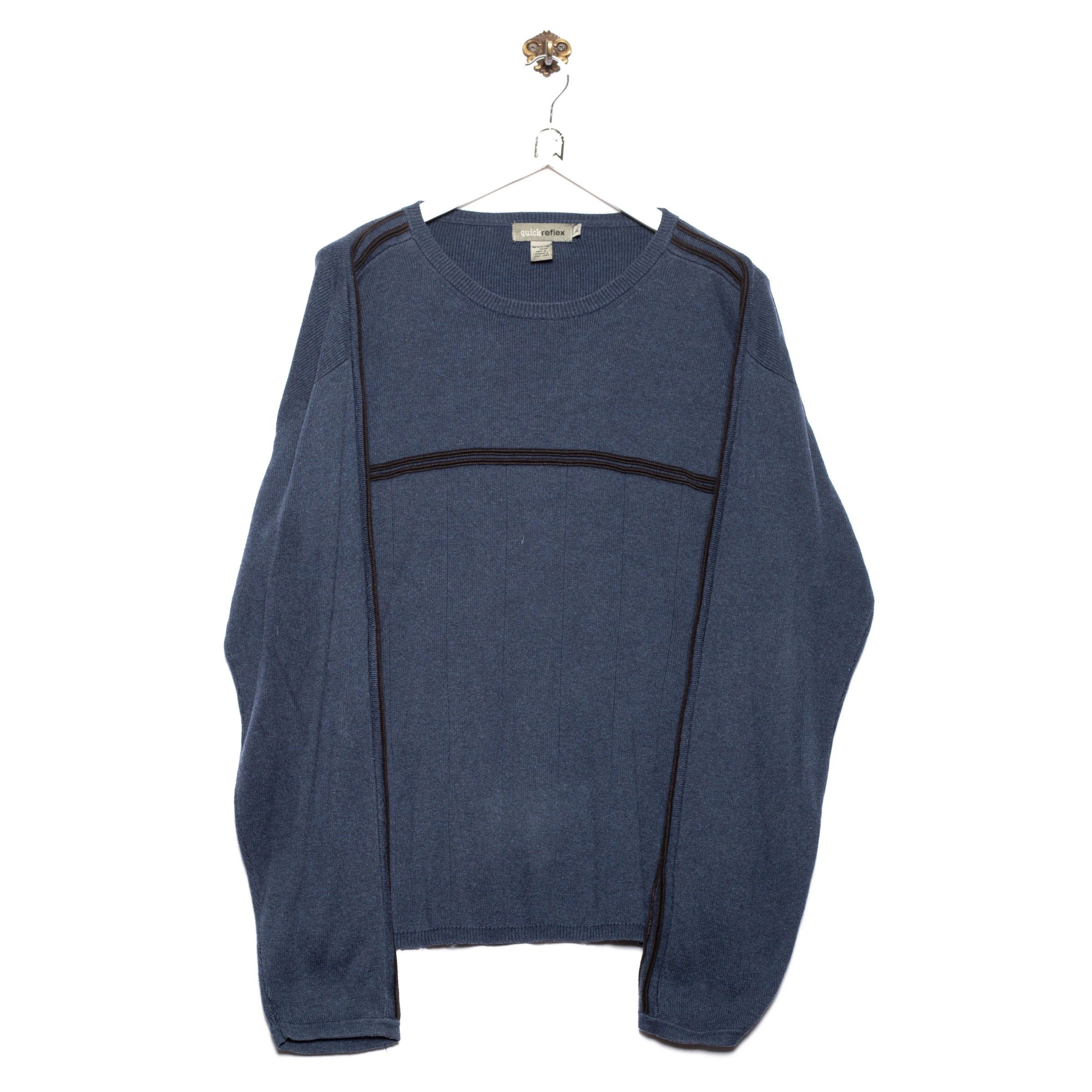 Vintage quick reflex Sweater Stripe Detail Blue | Grailed