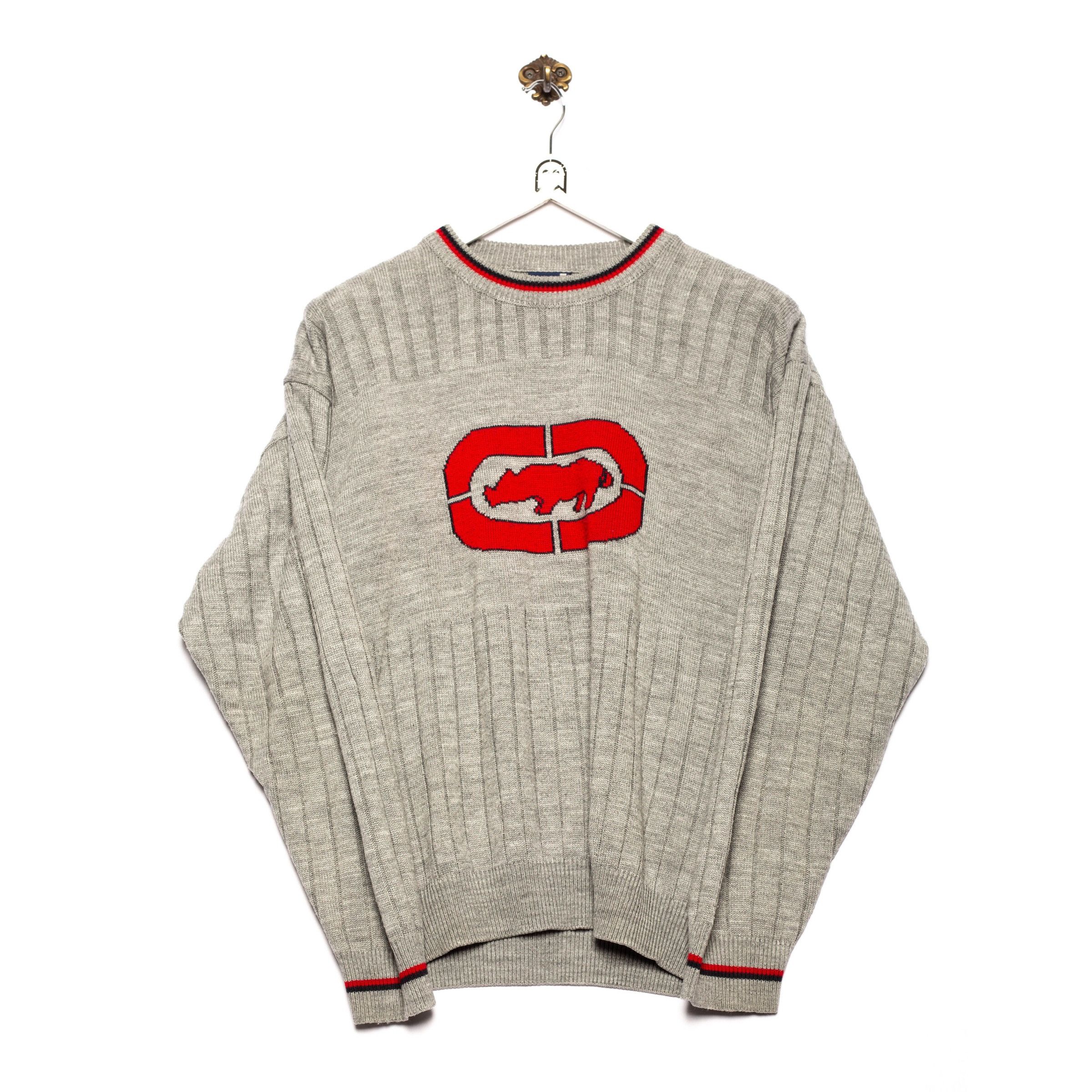Ecko Unltd. Ecko Sweater Knitted Rhino Motif Pattern Grey/Red/Blue ...