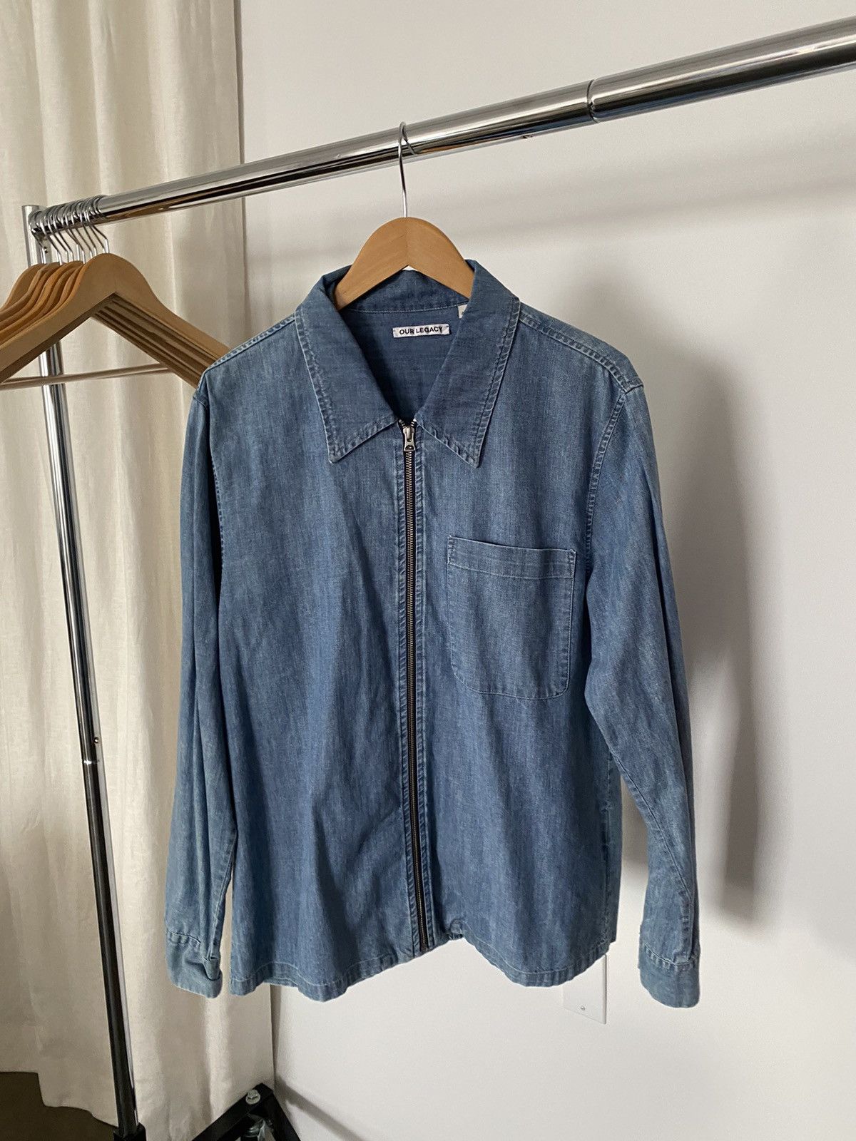 Our Legacy OUR LEGACY DRIP ZIP SHIRT - washed denim | Grailed