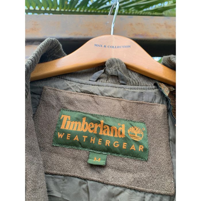 Timberland Vintage Timberland Sleeve Leather Varsity Jacket | Grailed
