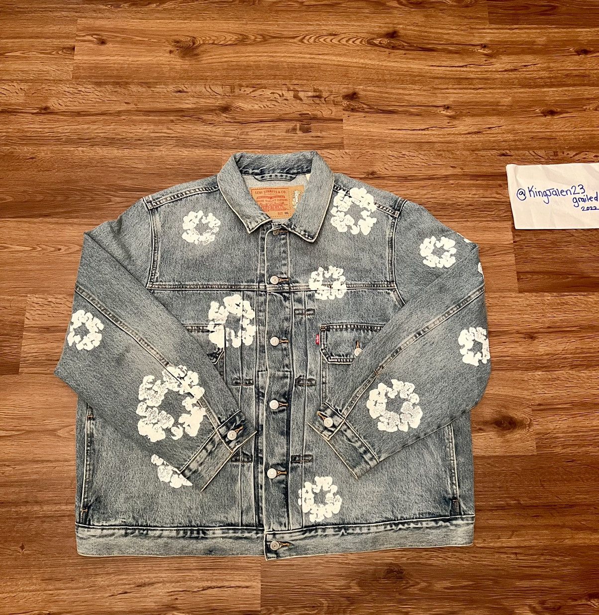 DENIM TEARS × Levi's Denim Tears Cotton Wreath Type II Trucker Jacket ...