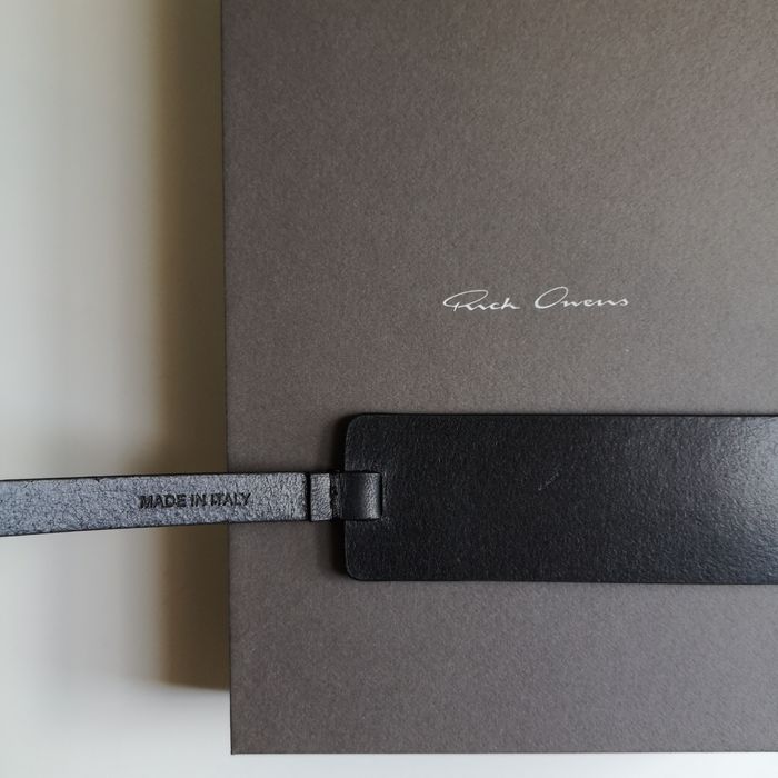 Rick Owens Genuine leather luggage tag | Grailed