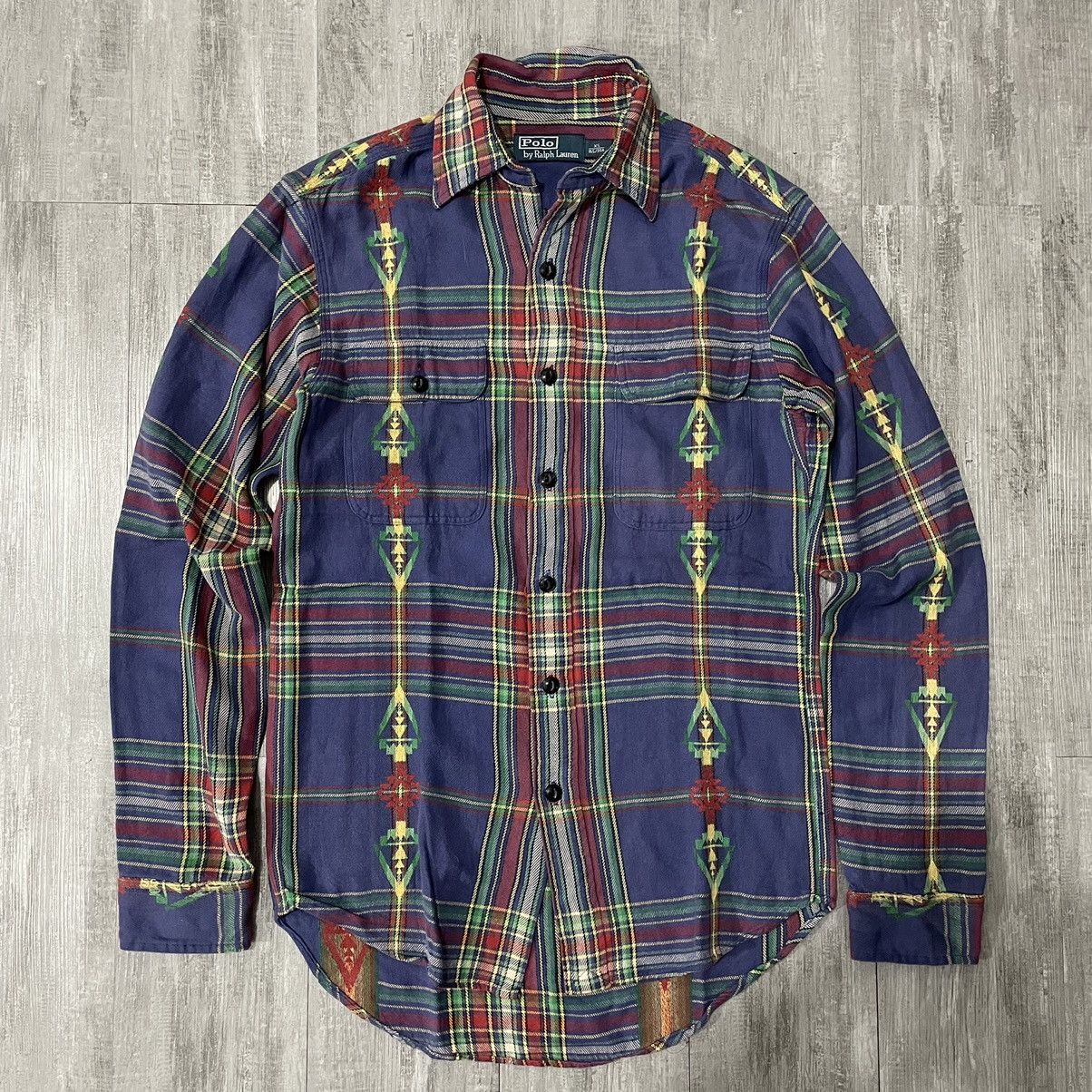 Polo Ralph Lauren Vintage Ralph Lauren Polo Shirt Plaid Navajo Aztec Grail 90s | Grailed