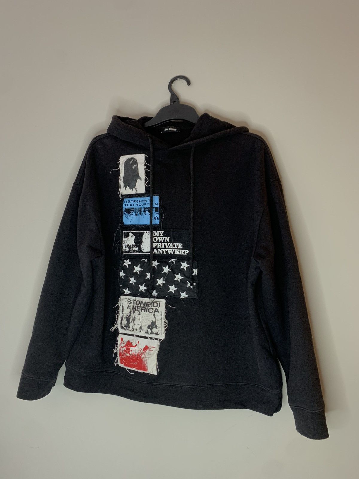 Raf Simons Appliqué hoodie with Patches | Grailed