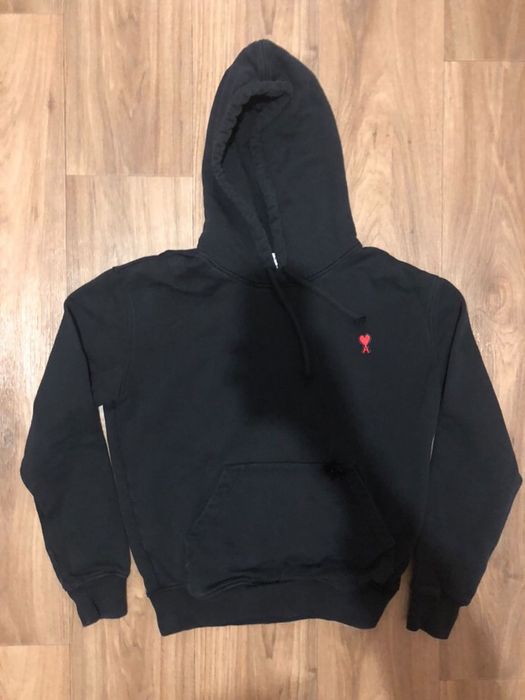 AMI AMI heart hoodie black | Grailed
