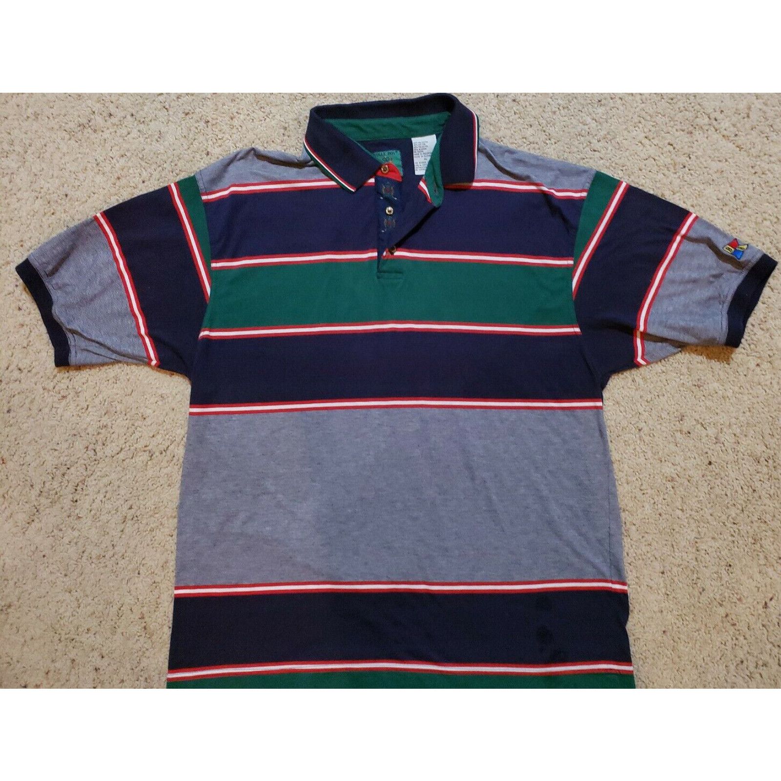 Bugle Boy Bugle Boy Mens Polo Shirt Med Striped Short Sleeve Golf Polo ...