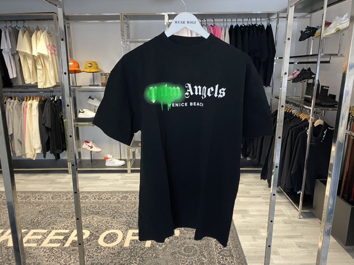 Palm Angels Palm Angels SS21 Spray Logo T-Shirt | Grailed
