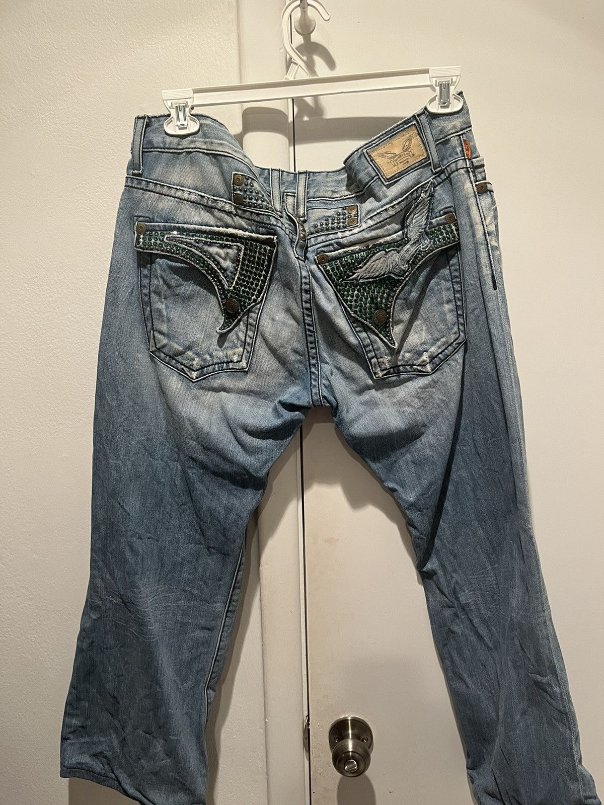 Robins Jeans Robin's Jean Jeans Men's 38 Faded Blue Long Flap Made in ...