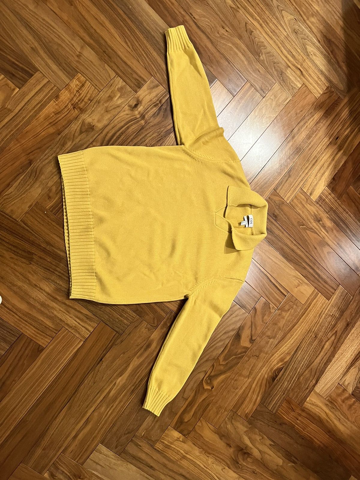 Cos Yellow Oversized Knit Polo | Grailed