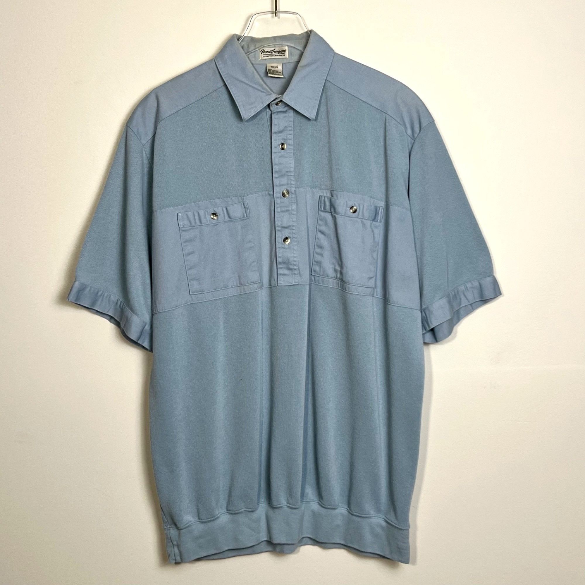 Norm Thompson Mens Light Blue Polo Shirt XLT Banded Bottom Norm ...