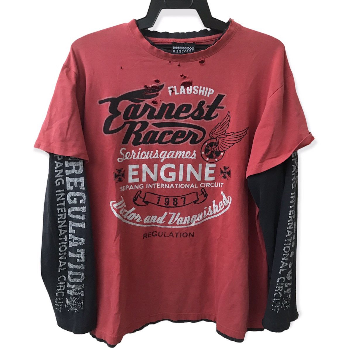 Racing × Very Rare × Vintage PHOSQUIA Earnest Racer Trashed Distressed ...