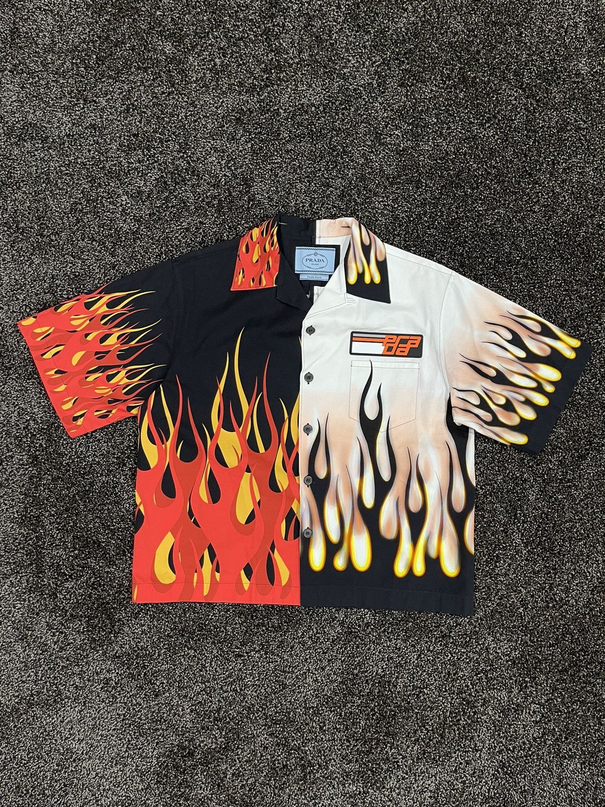 Prada Prada 2020 Flames Double Match Bowling Shirt Button Up | Grailed