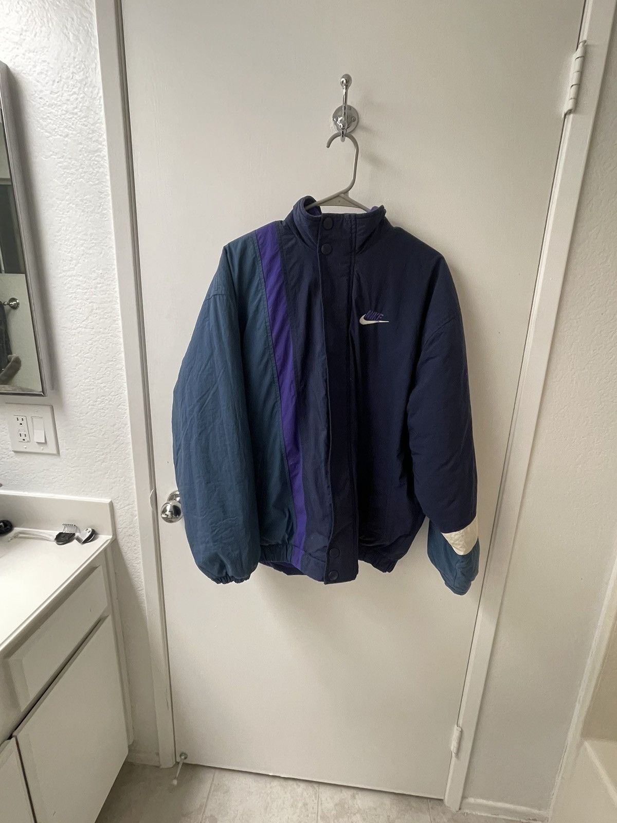 Nike Green/Blue Nike Puffer Jacket | Grailed