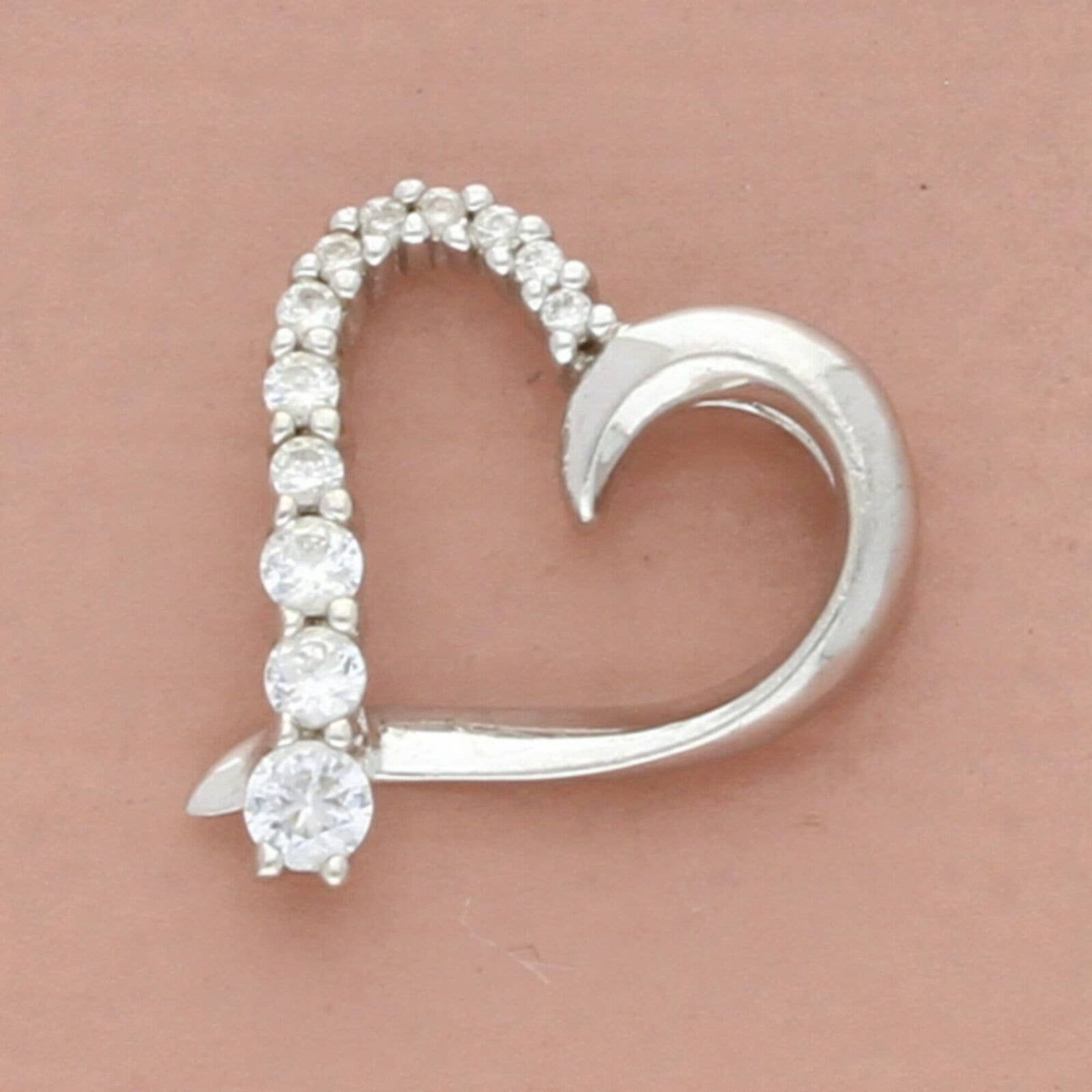 Sterling Silver designer sterling silver graduated cz journey heart ...