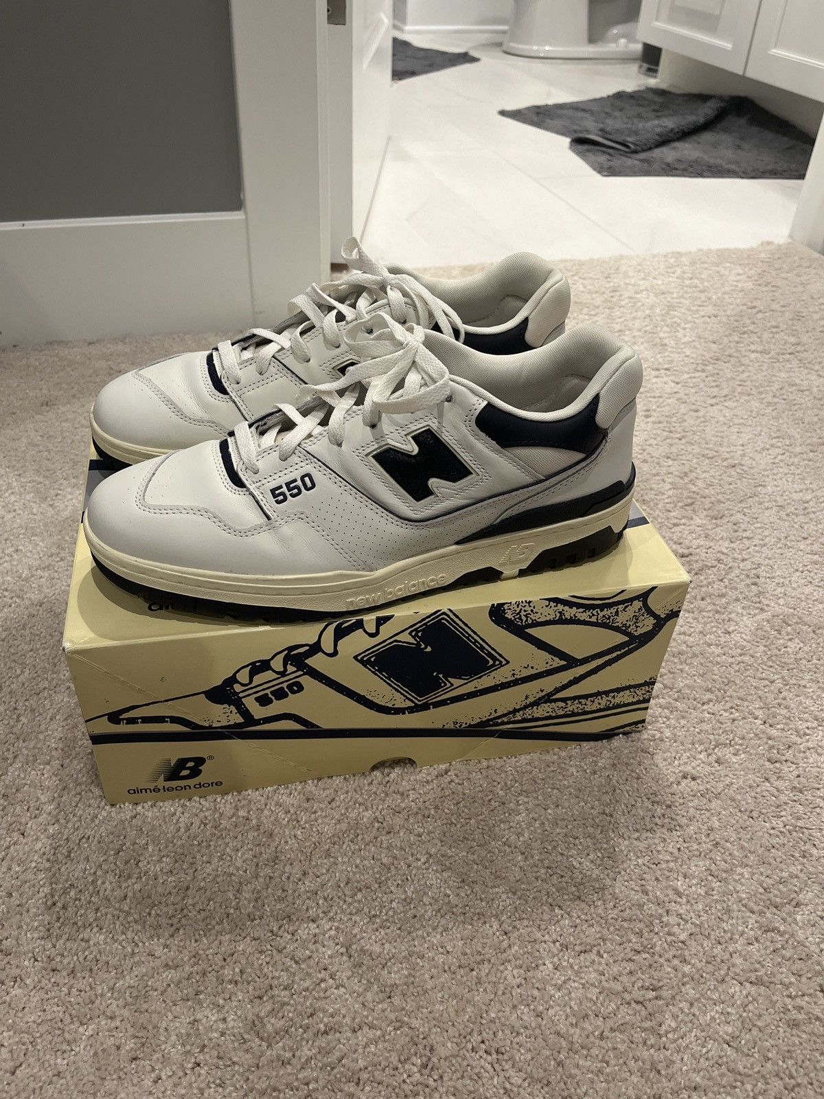 New Balance ALD/NB 550 White Navy | Grailed