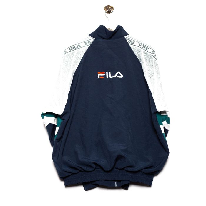 Fila Fila Sweatjacket Logo Embroidered Blue/White/Green | Grailed