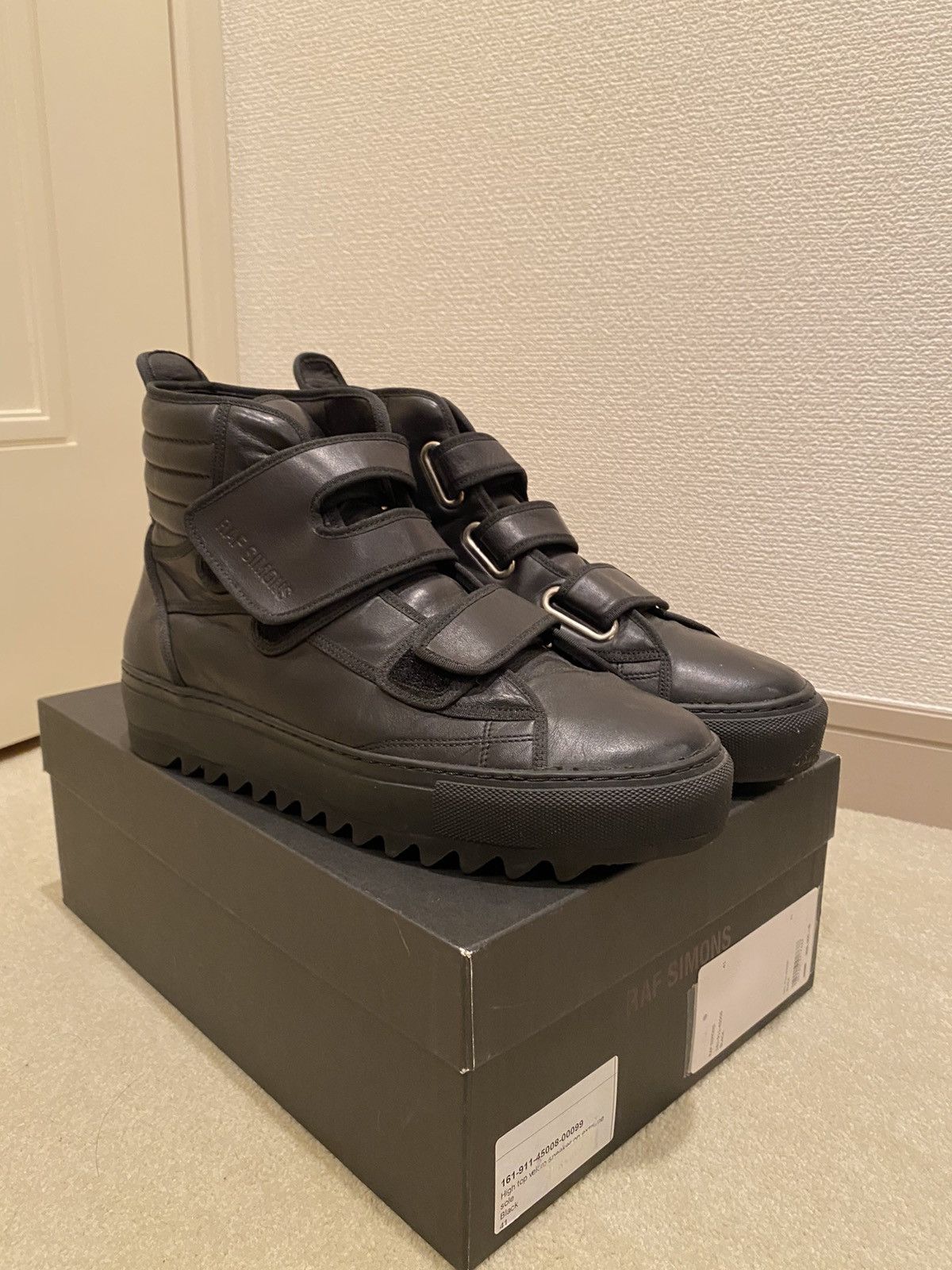 Raf Simons Black 'Extreme Sole' Velcro High-Top | Grailed