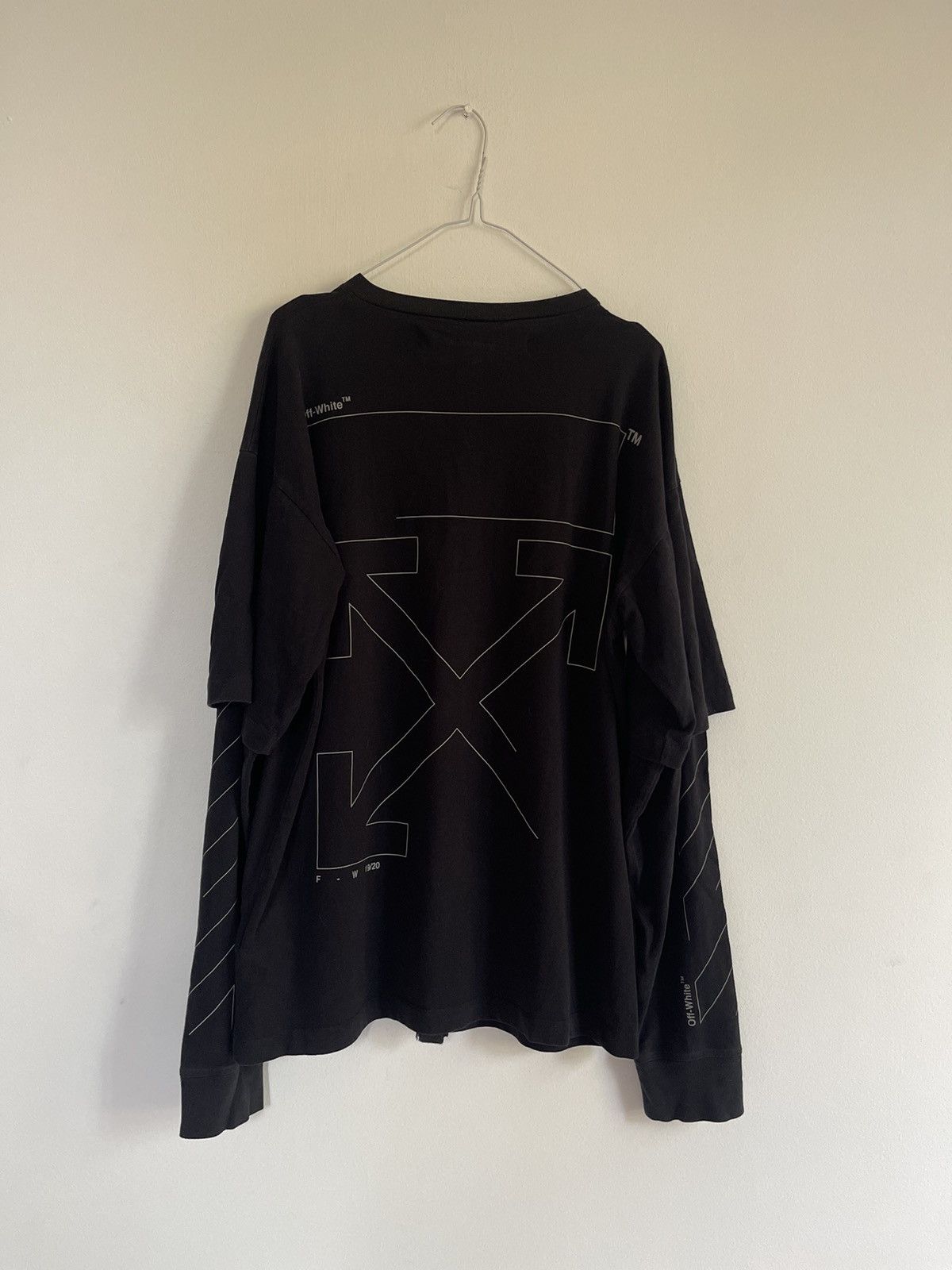 Off-White Off white Unfinished Double LS TEE | Grailed