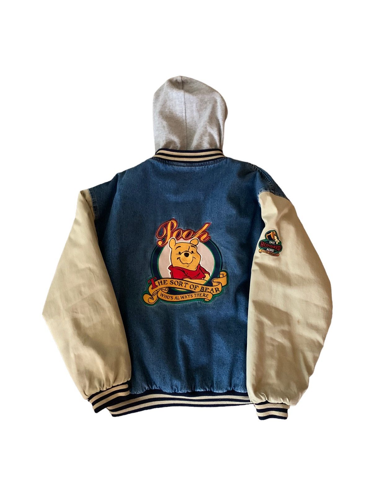 Disney × Vintage Winnie The Pooh Denim Varsity Jacket The Kind Of Bear ...