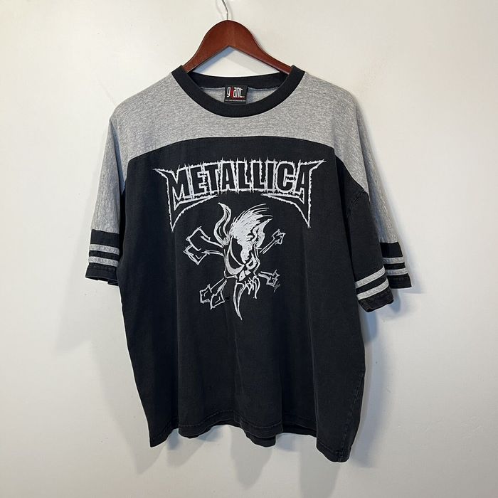 Vintage Vintage Metallica Black Gray Raglan T Shirt Giant Tag XL | Grailed