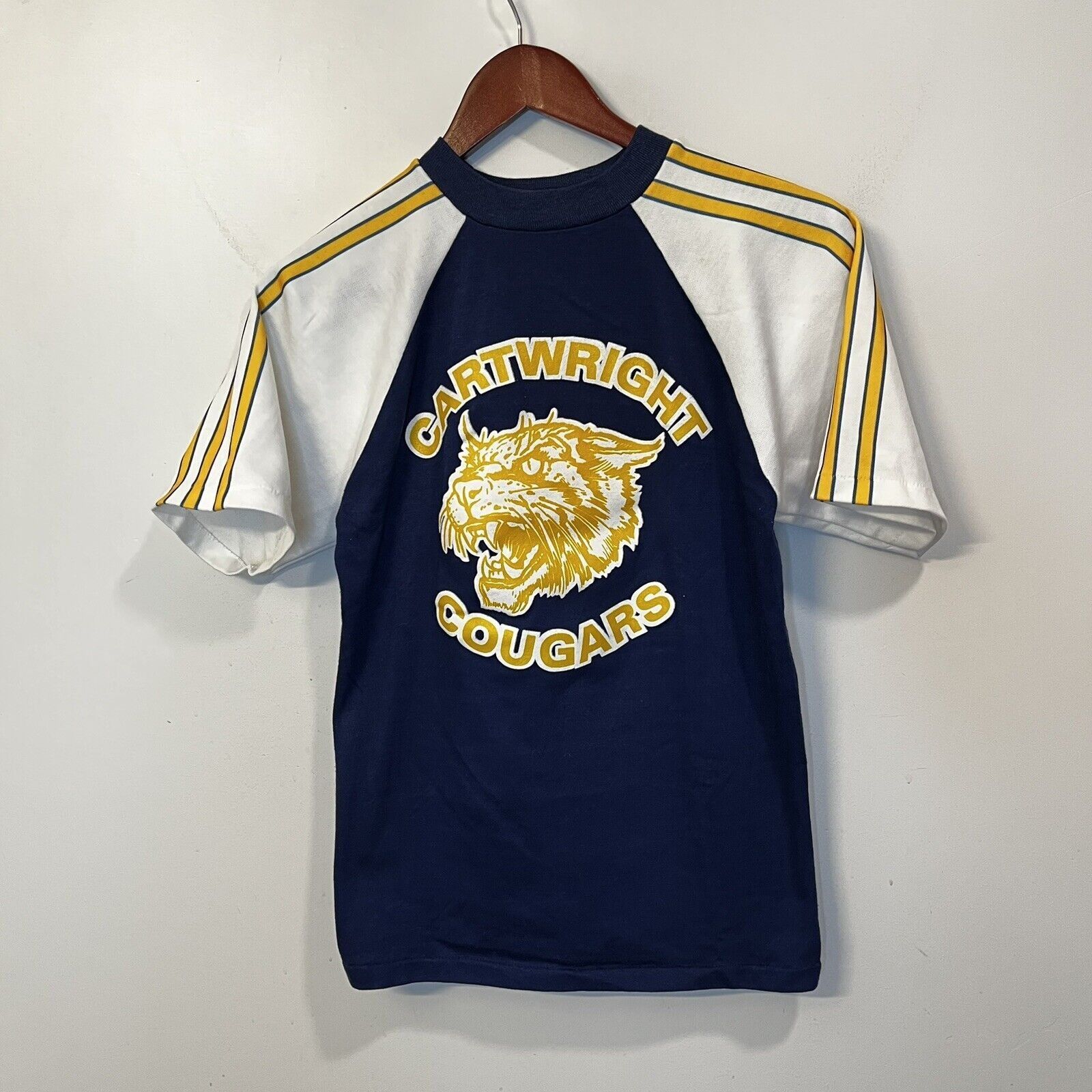 Vintage Vtg 80s Cartwright Cougars School Ringer Gym T Shirt | Grailed