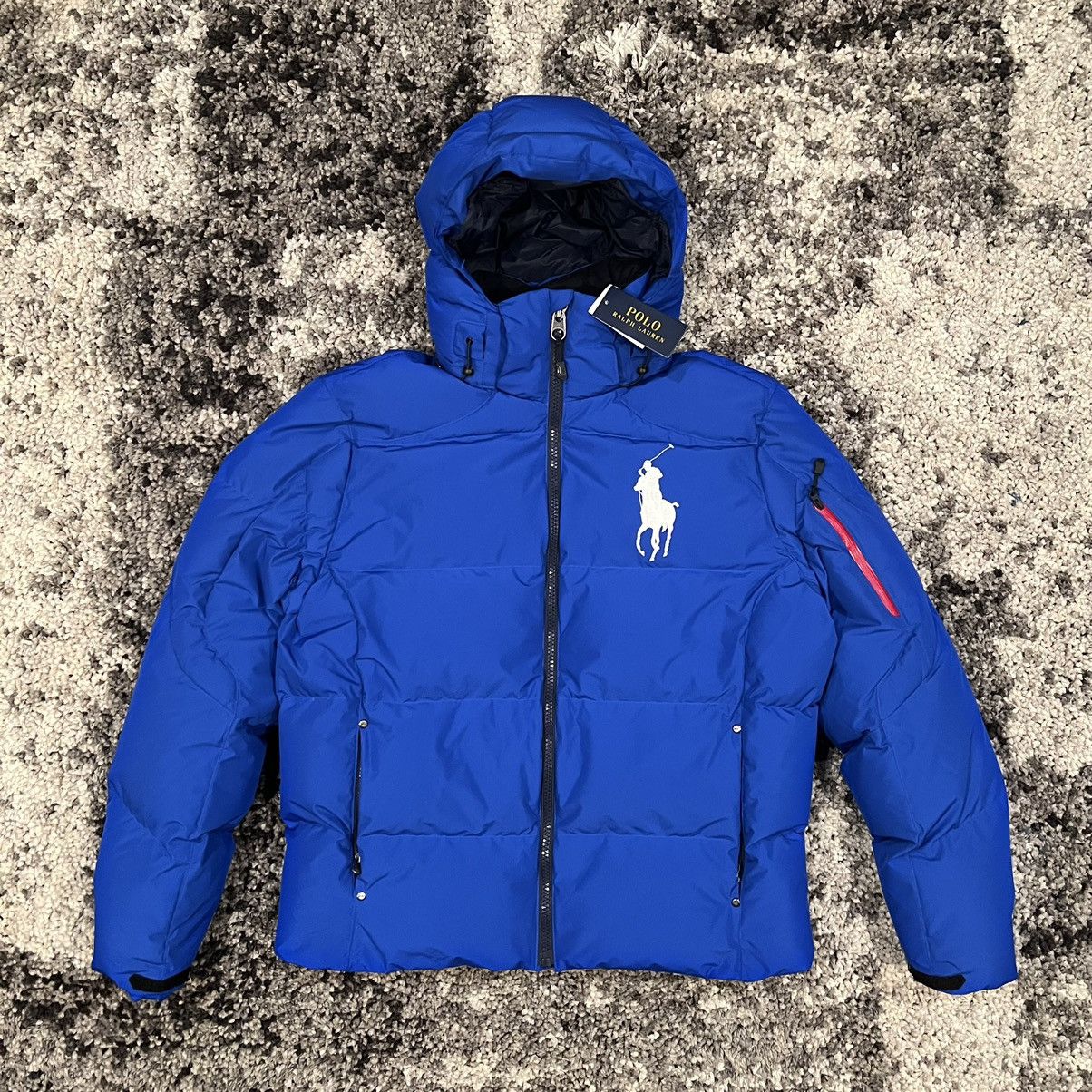Polo Ralph Lauren $348 Polo Ralph Lauren Blue Big Pony Puffer Jacket ...